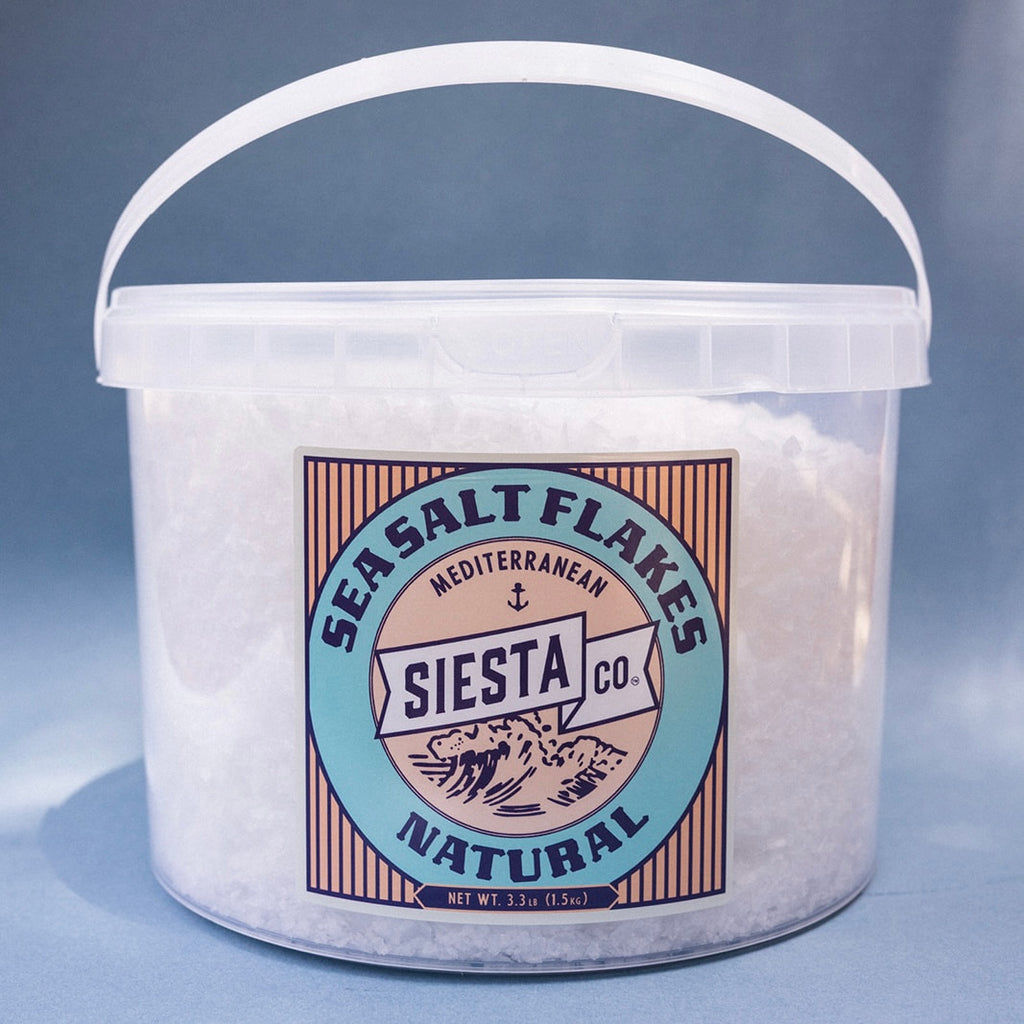 Natural Sea Salt Flakes – 1.5 kg (3.3 lb) Bucket – Siesta Co